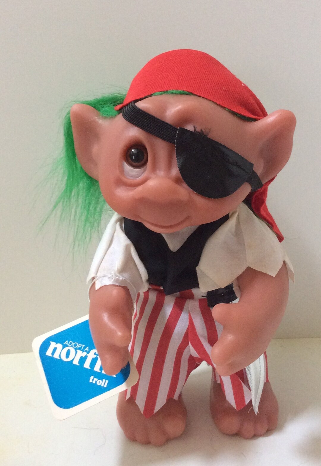 Vintage 1977 Thomas Dam TROLL DOLL 9 Denmark Norfin Patch the Pirate W ...