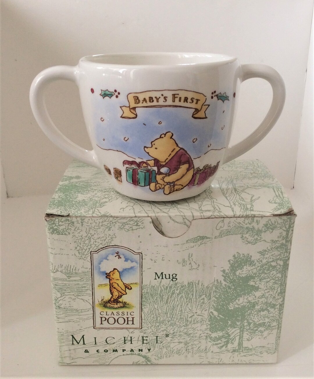 Vintage Classic Winnie the Pooh 1st Christmas Baby Mug 6 Oz by - Etsy