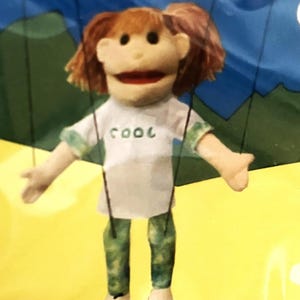 Vintage Sunny Puppets Cool Girl Marionette WB1701 Plush String Puppet ...