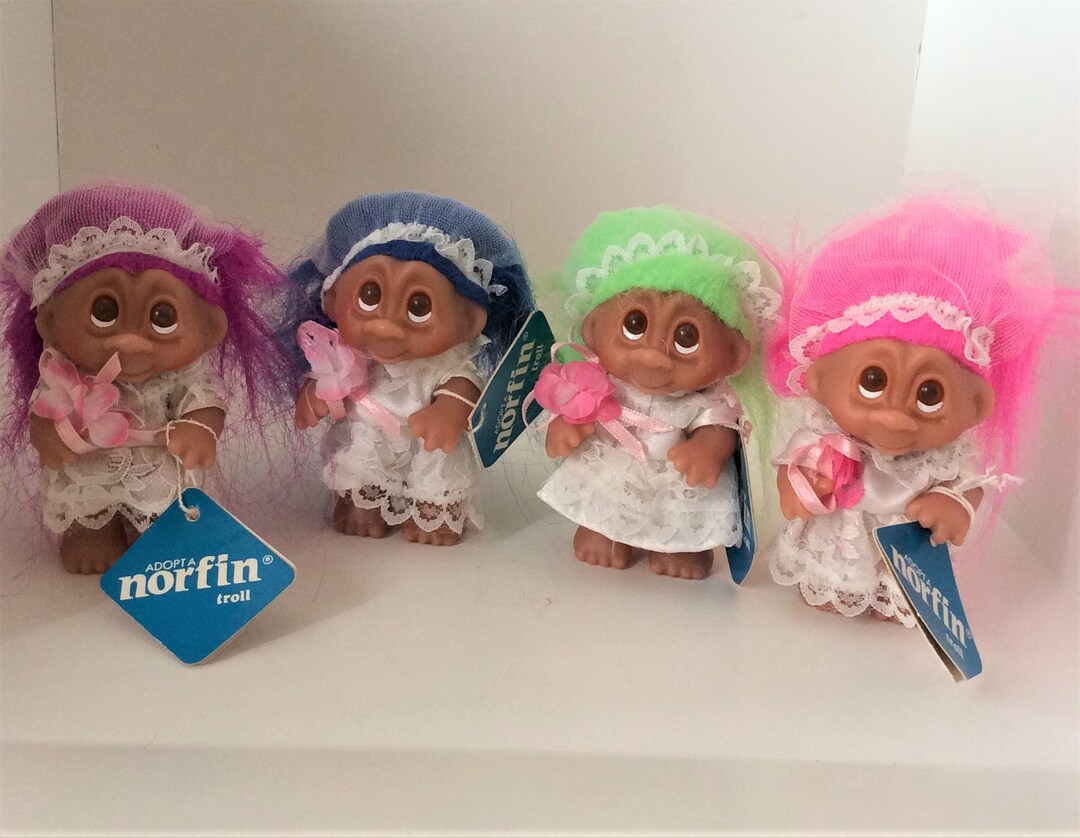 Vintage DAM Troll Norfin Doll - 3-1/2" Mini Bride Wedding Communion ...