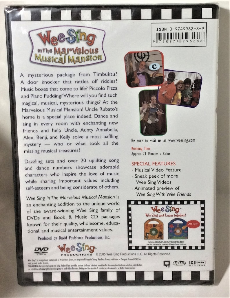 Wee Sing in the Marvelous Musical Mansion Movie DVD Brand New - Etsy