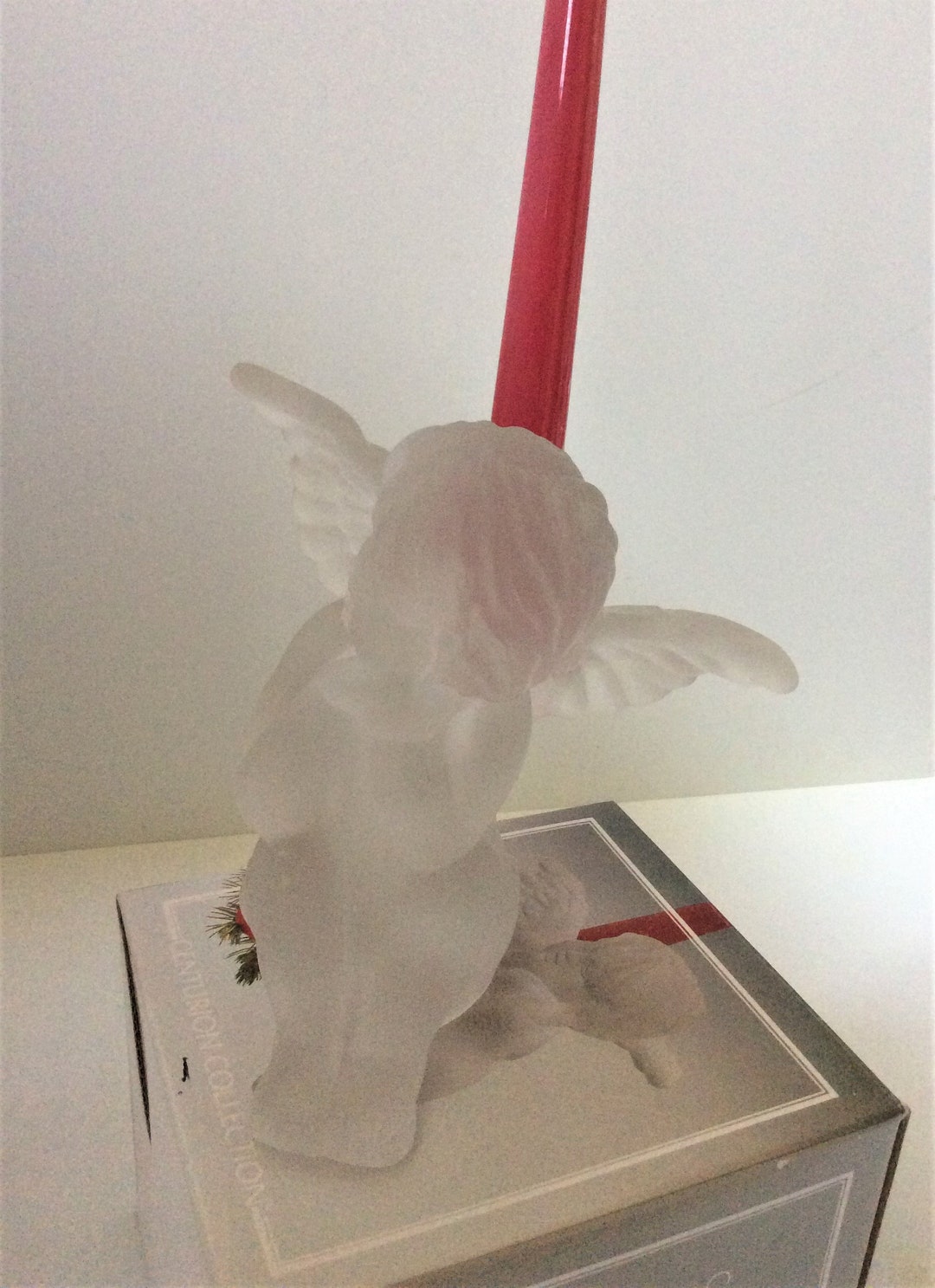 Vintage Frosted Glass Angel Cherub Praying Sitting Centurion Collection ...