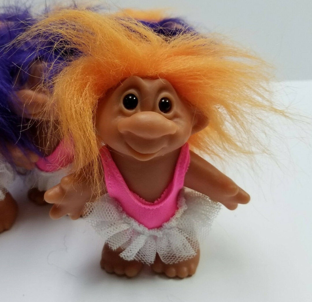 Vintage DAM TROLL 1986 Ballerina Orange Hair Cute Smile - 4.5" - Etsy