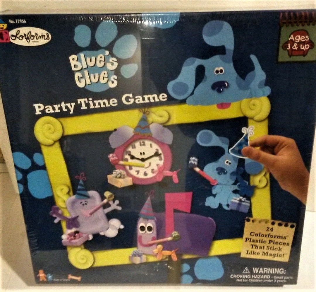 Vintage Colorforms Blue's Clues Party Time Preschool Game Brand New ...