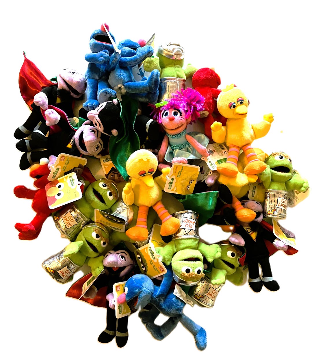 Vintage Sesame Street Plush Finger Puppets Choose Elmo, Oscar, Count ...