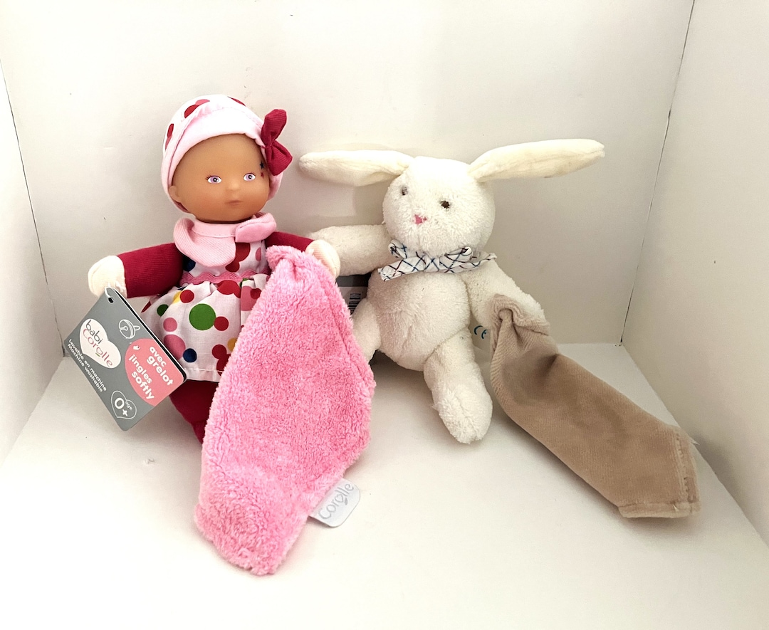 Corolle Vintage Mini Baby Jingles Soft Rattle Doll Toy 6" Baby Doll or ...