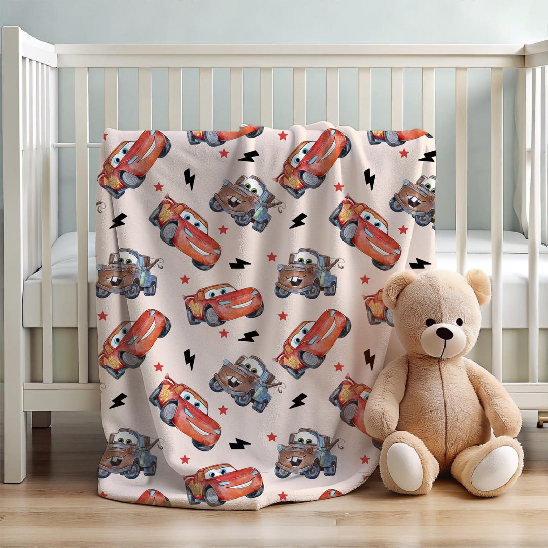 Pixar Cars Personalized Blanket Mcqueen Disney Plush Blanket Kids Throw ...