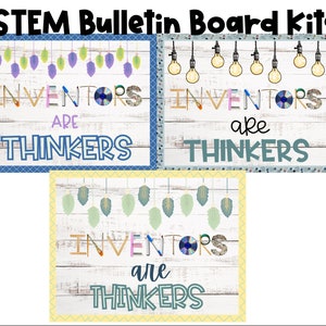 Stem Bulletin Board Kits/ Inventors Are Thinkers/editable Lightbulbs - Etsy