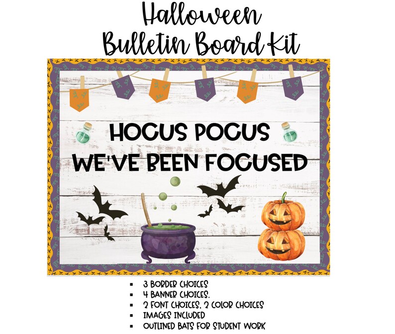 Halloween Bulletin Board Kit/ Hocus Pocus / Instant Digital Download - Etsy