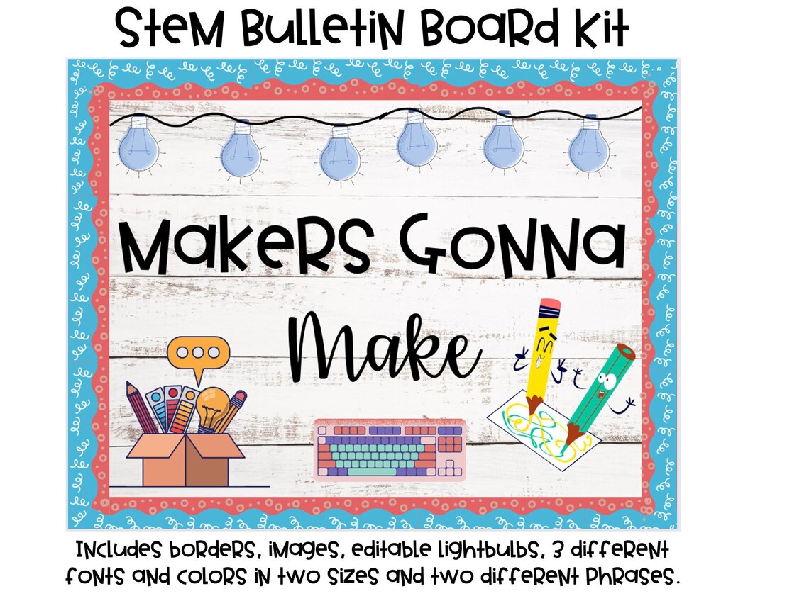 Stem/steam/makers Bulletin Board Kit - Etsy