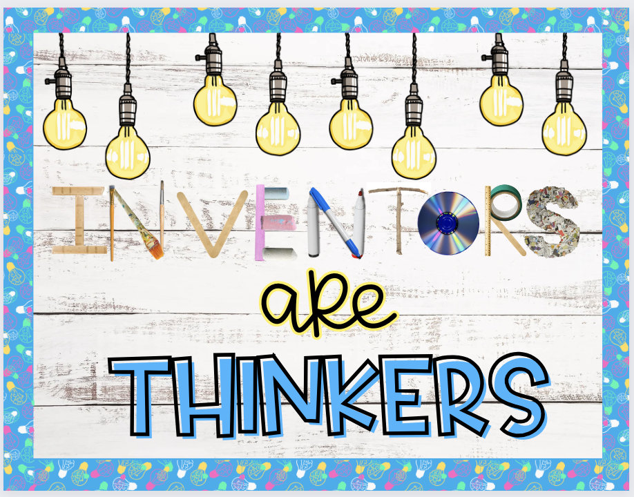 STEM/STEAM Bulletin Board Kit/inventors Are Thinkers/editable Light ...