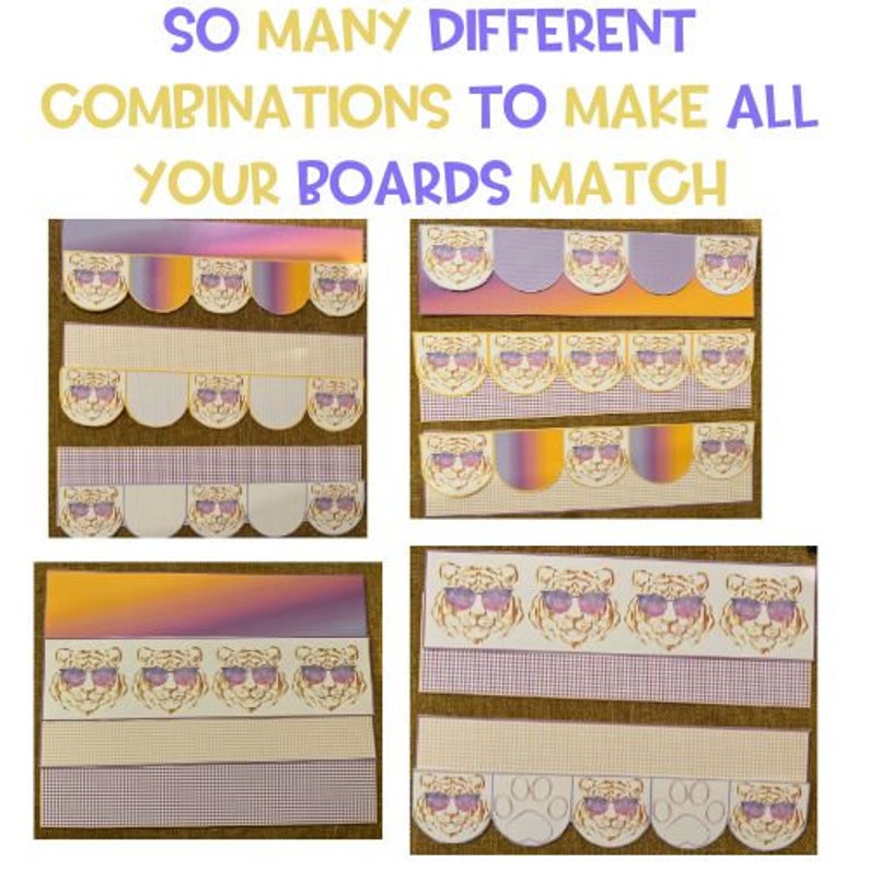 Printable Purple & Gold Tiger/lsu Themed Bulletin Board Borders ...