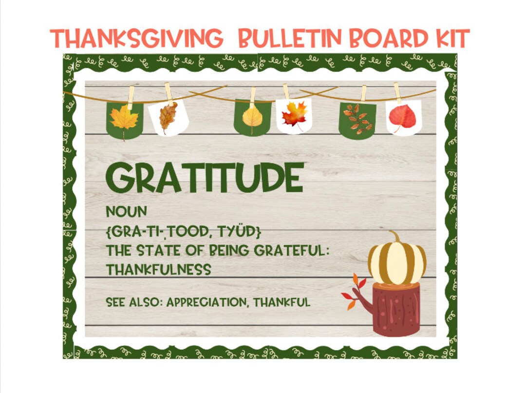 Fall/autumn & Thanksgiving Bulletin Board Kit/ GRATITUDE/ Instant ...