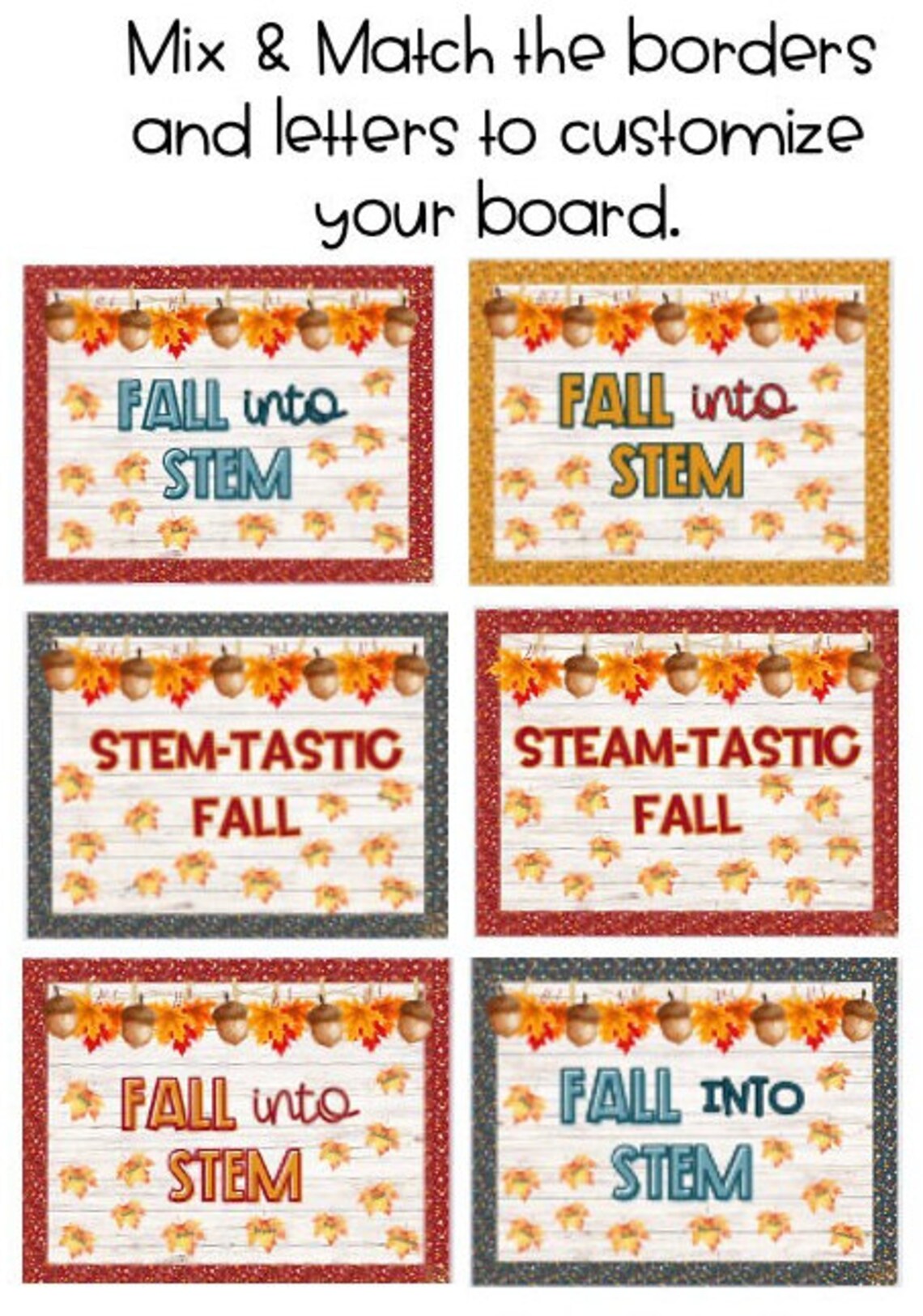Editable STEM/STEAM Fall/autumn Bulletin Board Kit/instant Digital ...