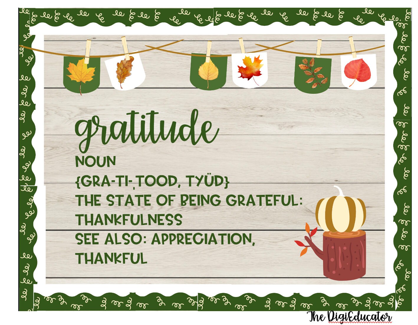 Fall/autumn & Thanksgiving Bulletin Board Kit/ GRATITUDE/ Instant ...