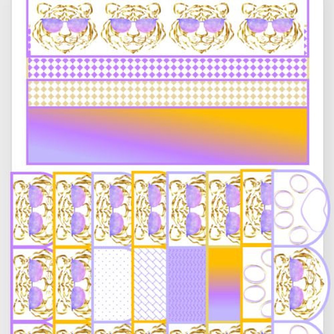 Printable Purple & Gold Tiger/lsu Themed Bulletin Board Borders ...