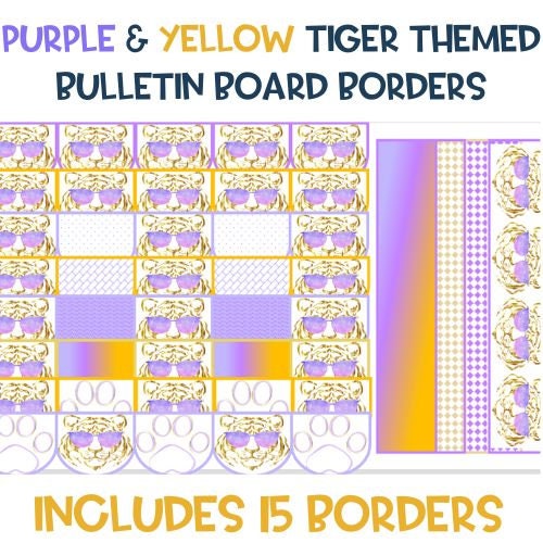 Printable Purple & Gold Tiger/lsu Themed Bulletin Board Borders ...