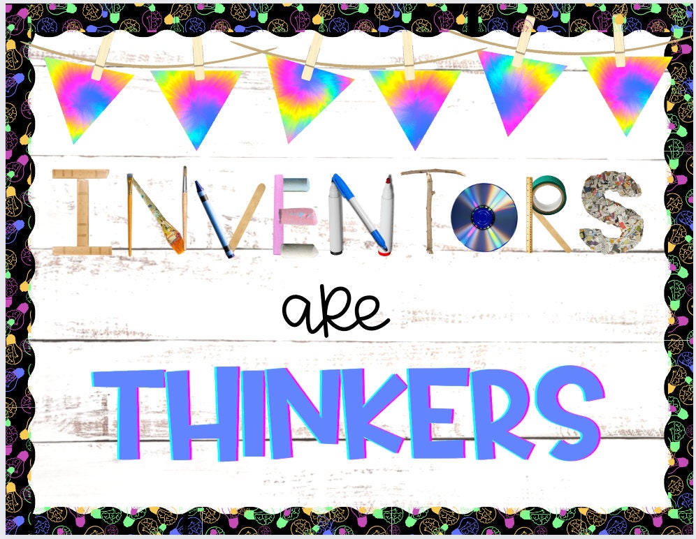 STEAM/STEM Bulletin Board Kit/inventors Are Thinkers/instant Digital ...