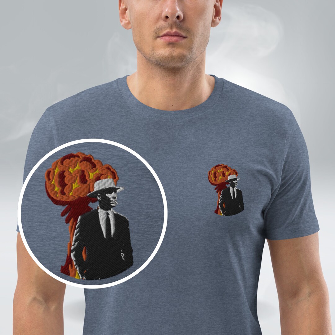Oppenheimer Movie T-shirt Cillian Murphy Embroidered Organic Cotton Tee ...