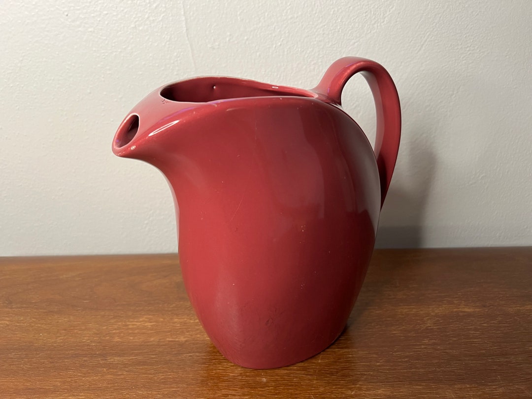 Vintage 1940s 1950s Hall Riviera Pitcher With Ice Lip Dusty Rose Mauve ...