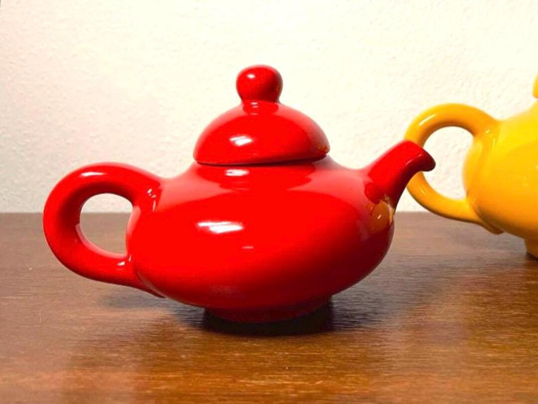 Vintage Pop Color Beauce Hayhoe Flowerdale Tea Company Ceramic Teapot ...