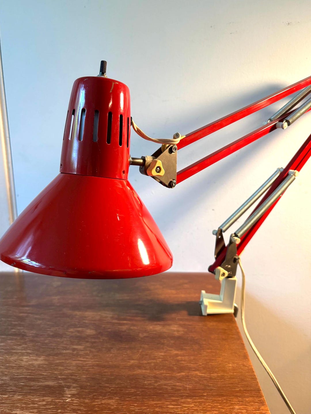 Vintage MCM Retro Red Swing Arm Architect's Lamp | Midcentury Modern ...