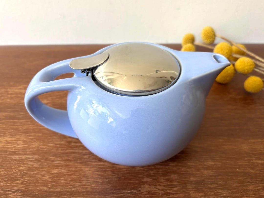 Vintage Bee House Japan Ceramic Periwinkle Sky Light Blue Lidded Teapot ...