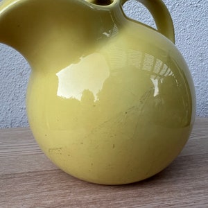 Vintage MCM Hall Large Bright Yellow Ball Tilt Glazed Ceramic Pitcher ...