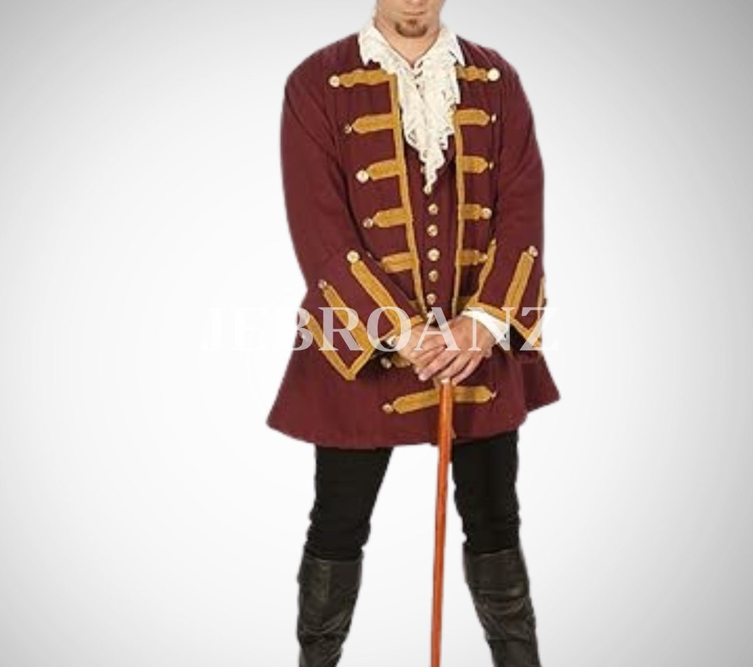 Handmade Admiral Pirates of Caribbean Pirates of Sea Admiral Coat Men's ...