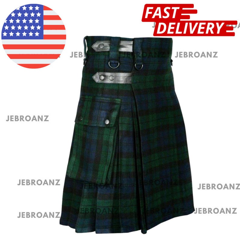 Brand New Scottish Black Watch Kilt Mens 5 Yard Tartan Kilt Highland Kilt 13oz - Etsy