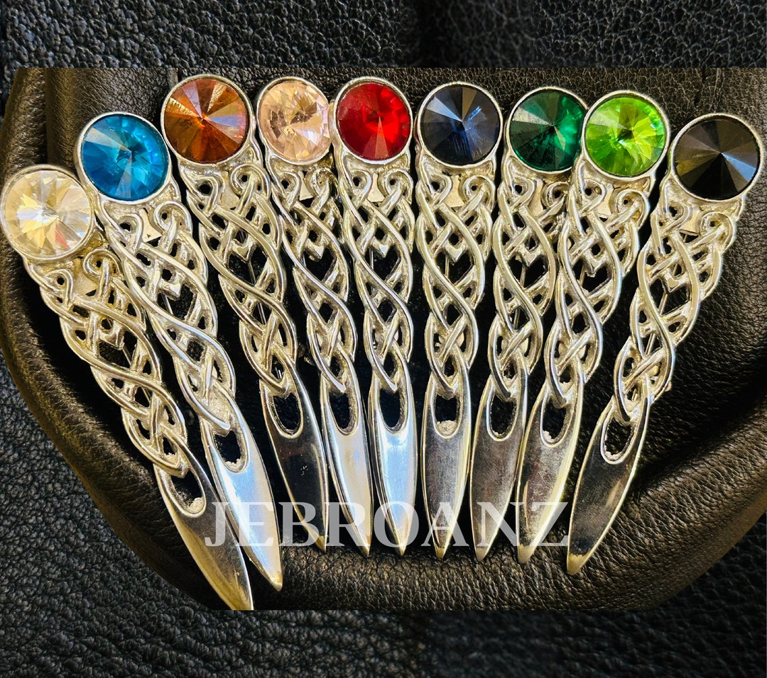 Brand New Scottish Stone Celtic Knot Kilt Pin, Celtic Brooch, Scotland ...