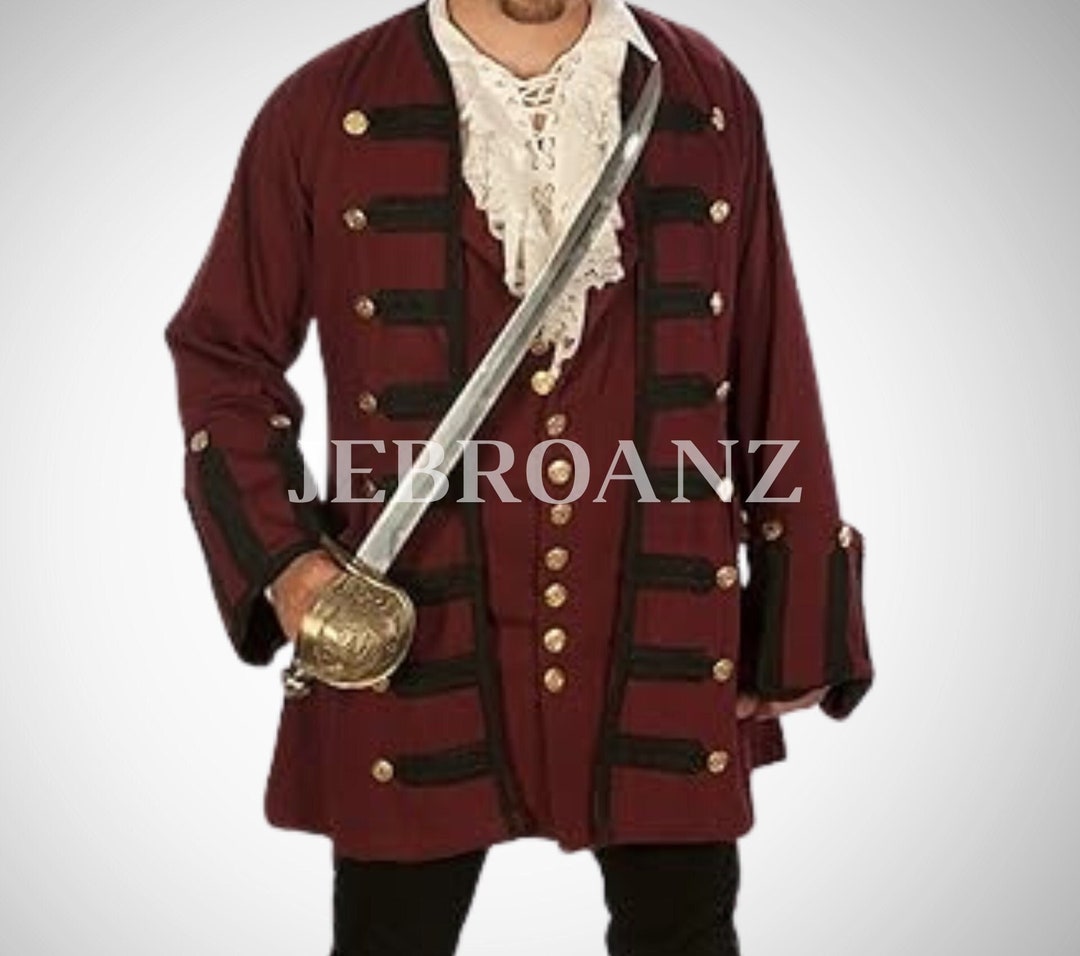 Pirate Captain Ansell Frock Coat Buccaneer Wool Pirate Coat Military ...