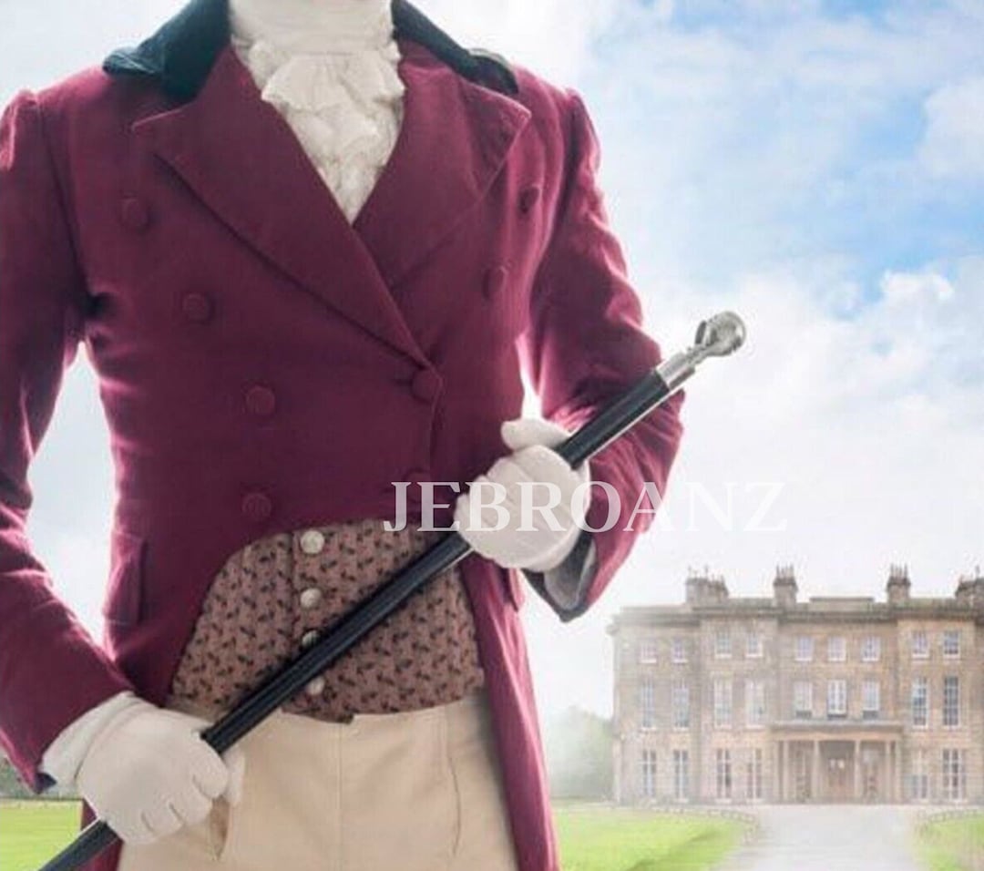 Regency Tailcoat Dated 1830-50 Gentleman's Wedding Tailcoat British Historical Suit Men's Maroon ...