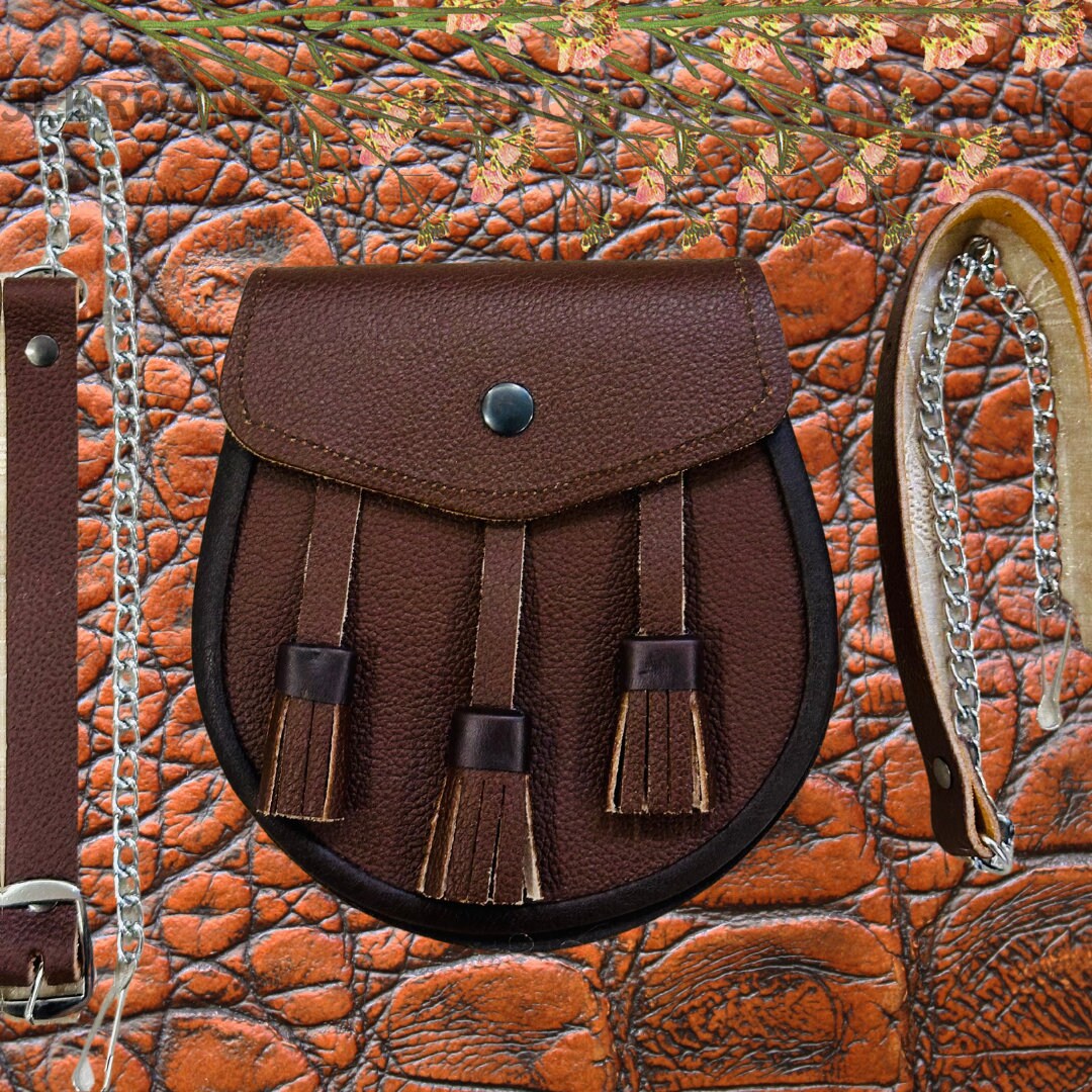 Authentic Leather Scottish Kilt Sporran for Men's Half - Etsy