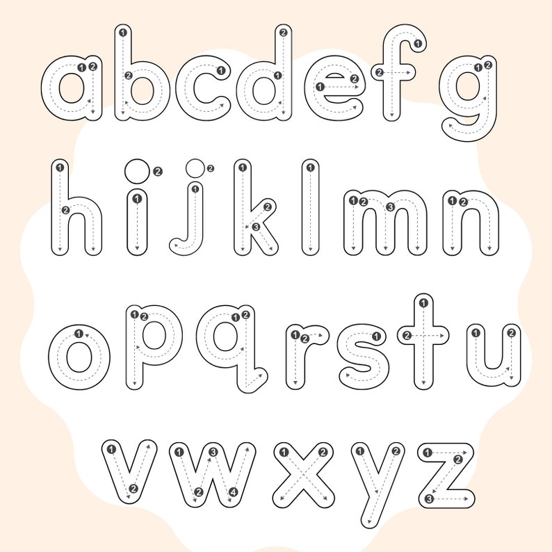 Tracing Alphabet and Number Svg and Png, Tracing Alphabet, Tracing ...