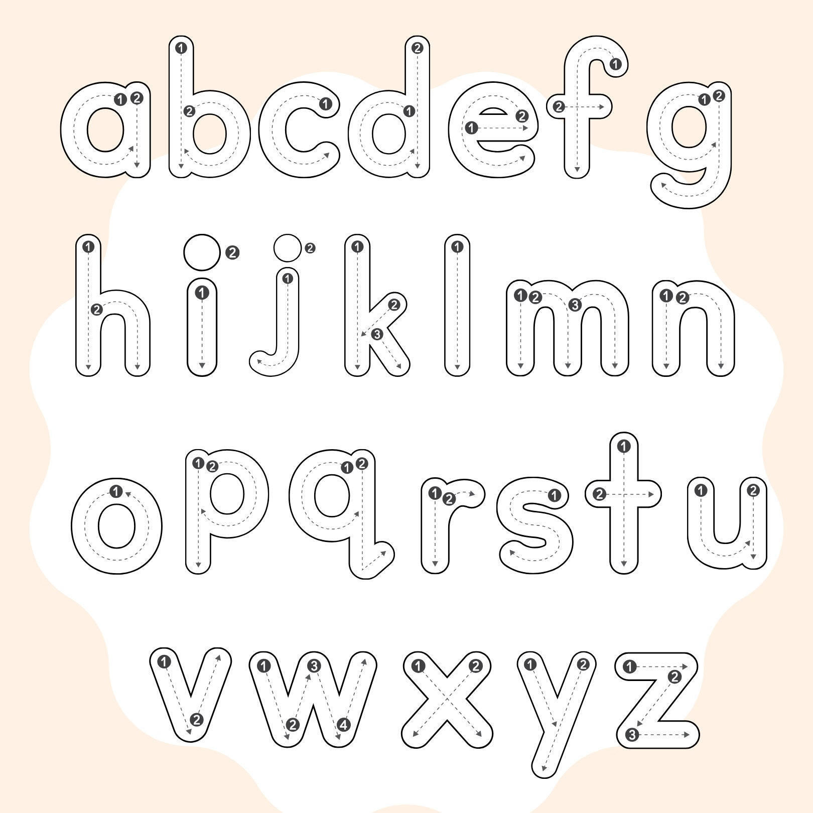 Tracing Alphabet and Number Svg and Png, Tracing Alphabet, Tracing ...