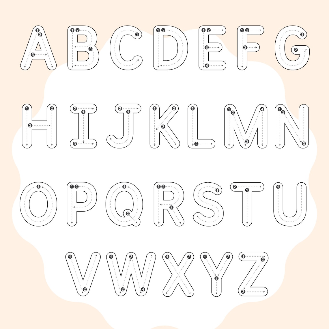 Tracing Alphabet and Number Svg and Png, Tracing Alphabet, Tracing ...