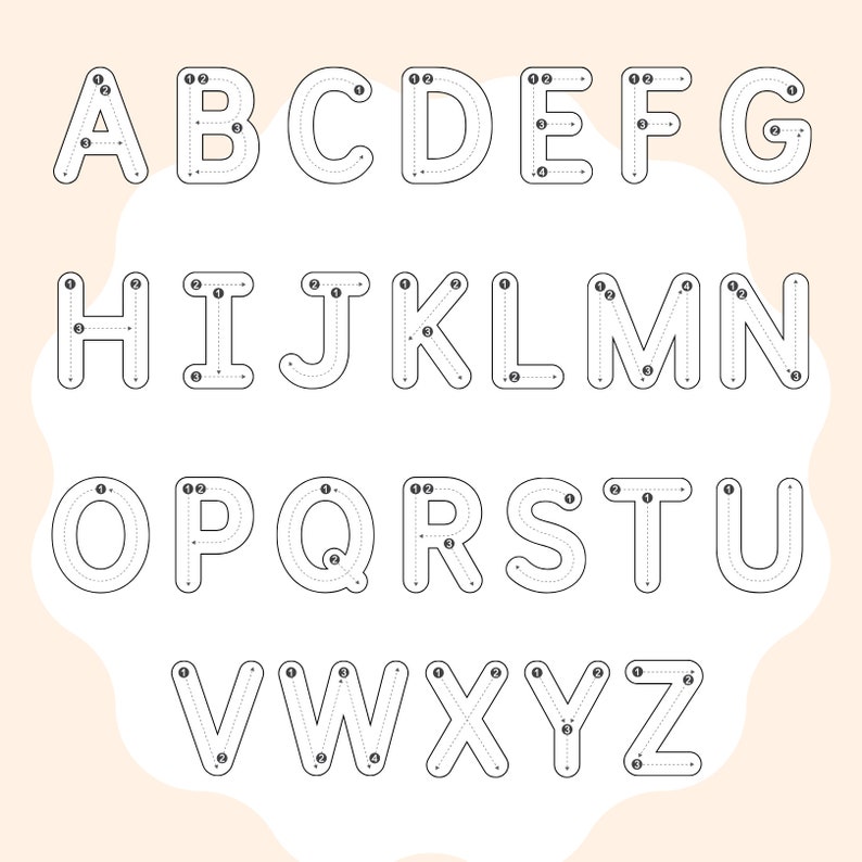 Tracing Alphabet and Number Svg and Png, Tracing Alphabet, Tracing ...