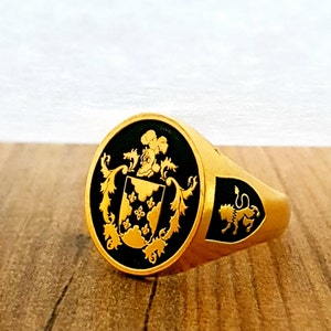 Family Crest Ring, Custom Ring With Personalized Gold and Silver - Etsy