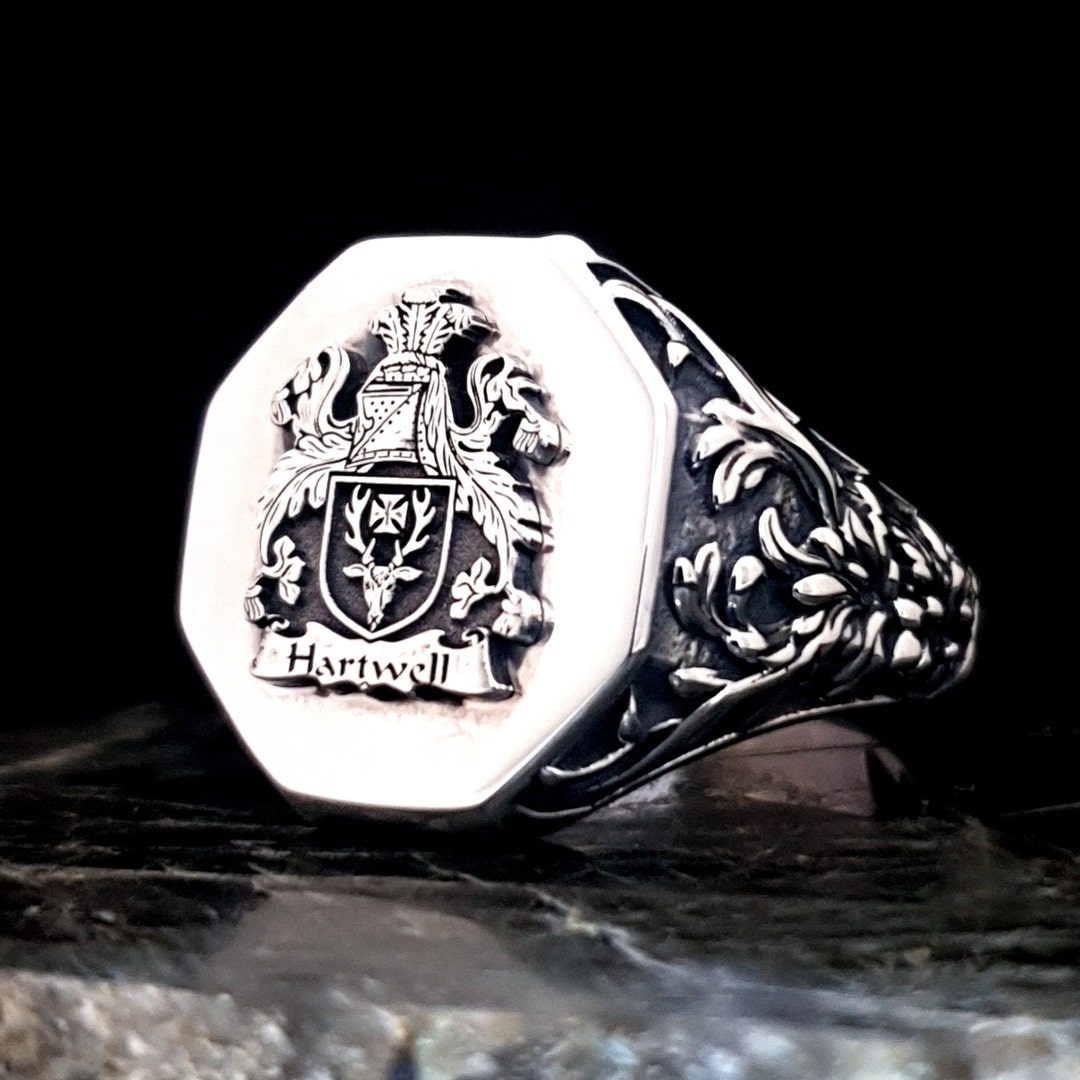 Family Crest Ring,custom Made Family Coat of Arms Signet Ring ...