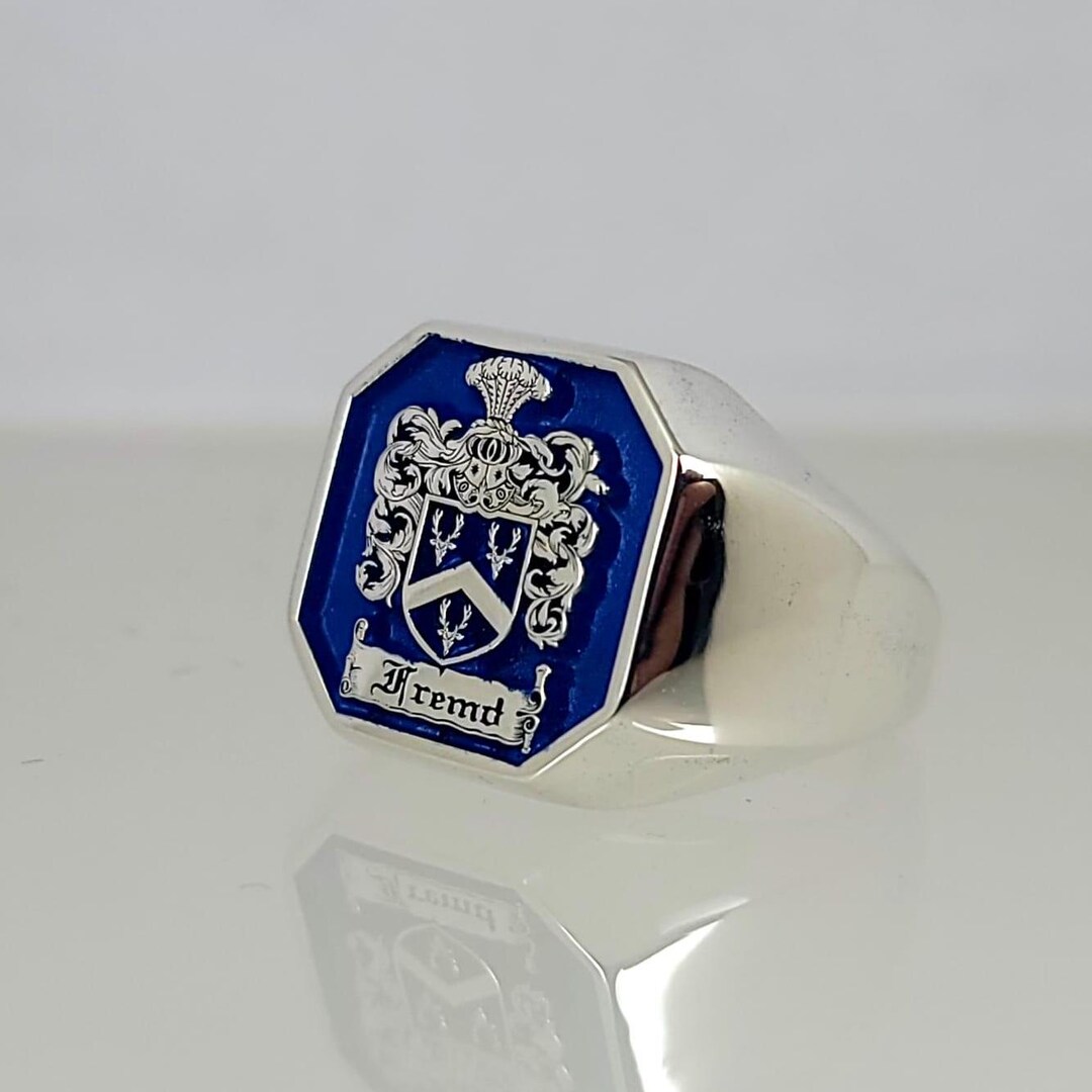 Family Crest Ring, Coat of Arms Signet Ring, Family Crest Rings, Crest ...
