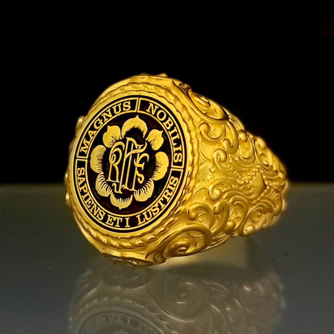 Custom Family Crest Signet Ring: Handmade Sterling Silver, Personalized ...