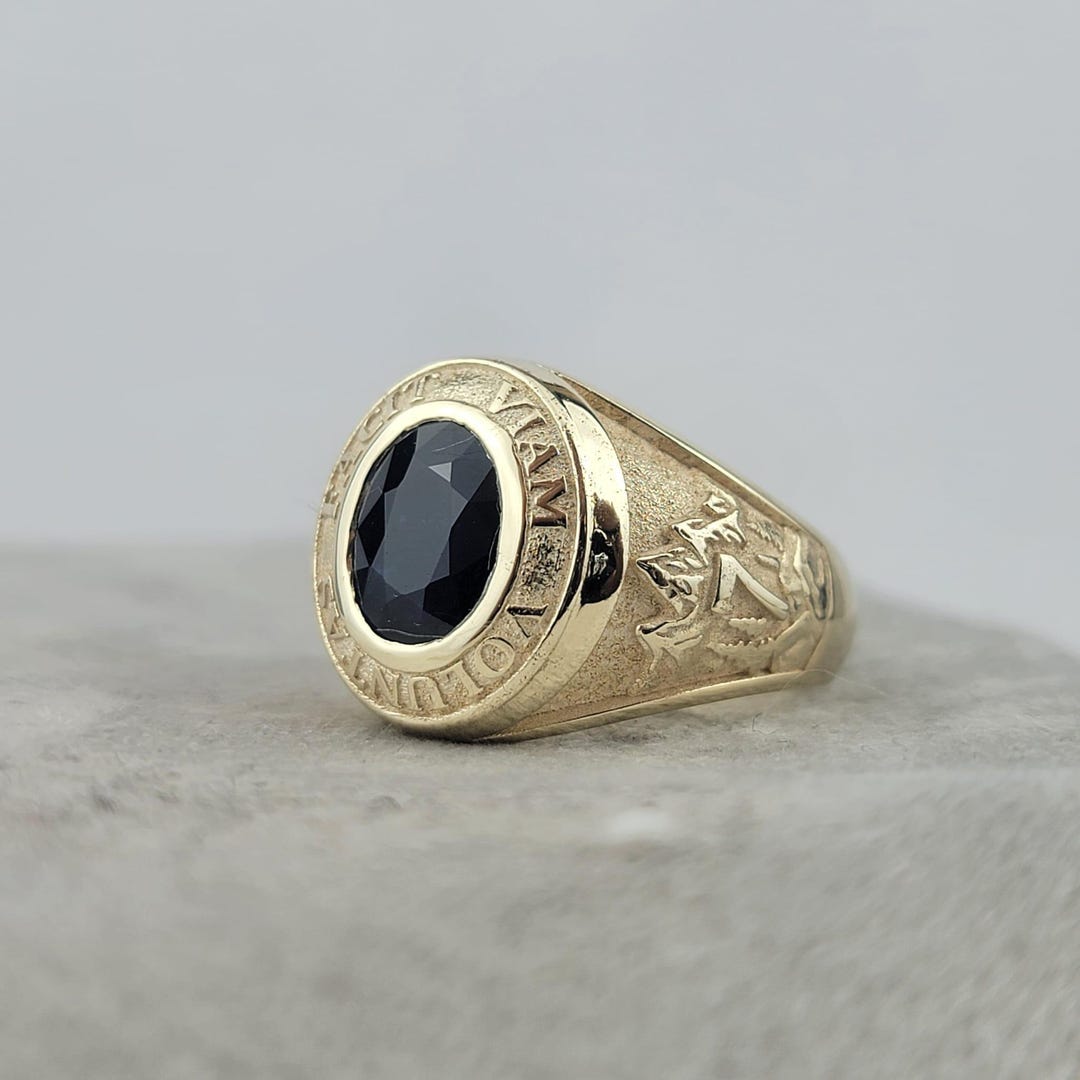 Custom Family Crest Sterling Silver Signet Ring - Personalized Coat of ...