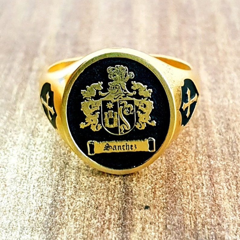 Family Crest Ring, Custom Ring With Personalized Gold and Silver - Etsy