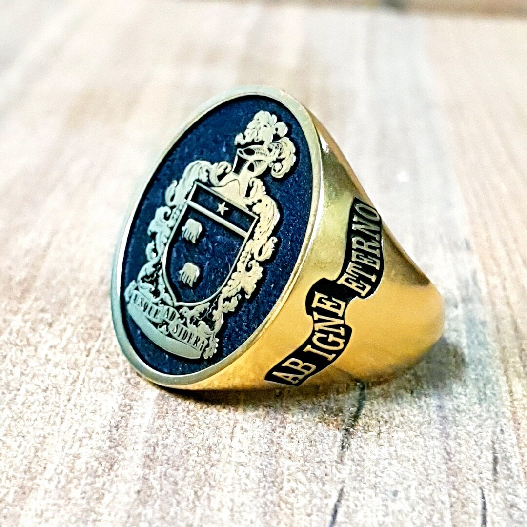 Custom Engraved Signet Ring Sterling Silver, Personalized Family Crest ...