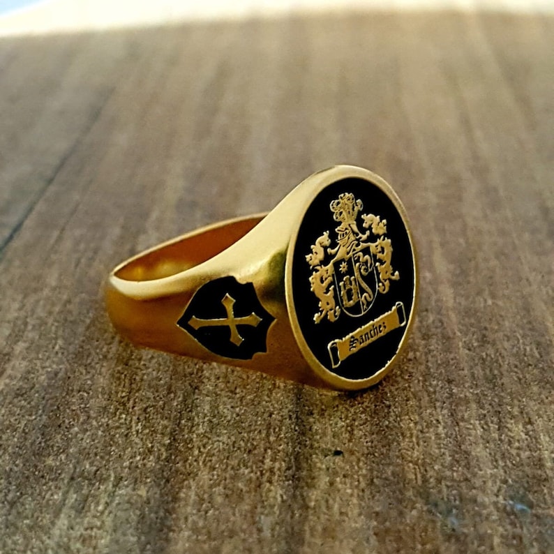 Family Crest Ring, Custom Ring With Personalized Gold and Silver - Etsy