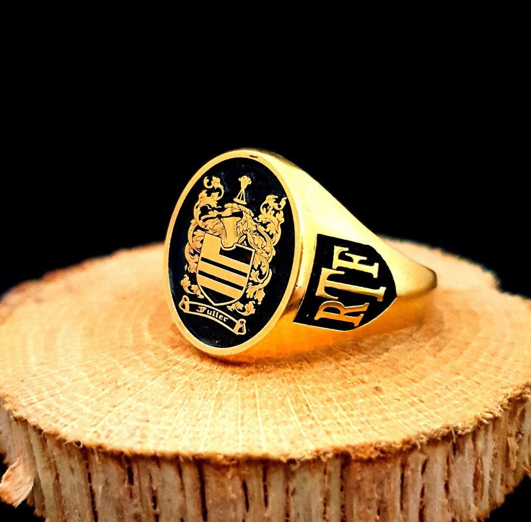 Custom Sterling Silver Family Crest Signet Ring - Etsy