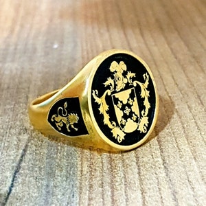 Family Crest Ring, Custom Ring With Personalized Gold and Silver - Etsy