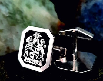 Personalized Family Coat of Arms Cufflinks for Groomsmen Gift Wedding ...