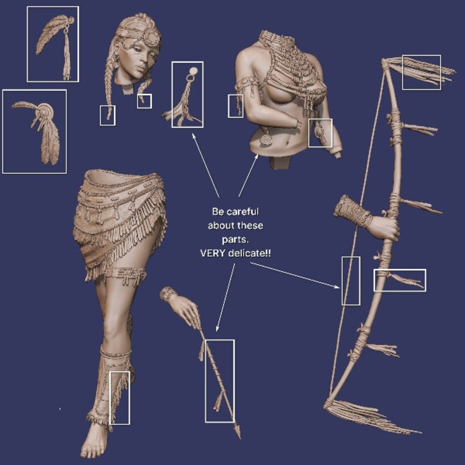 3d Native American Woman Model 3d Stl File for 3d Printer - Etsy Canada